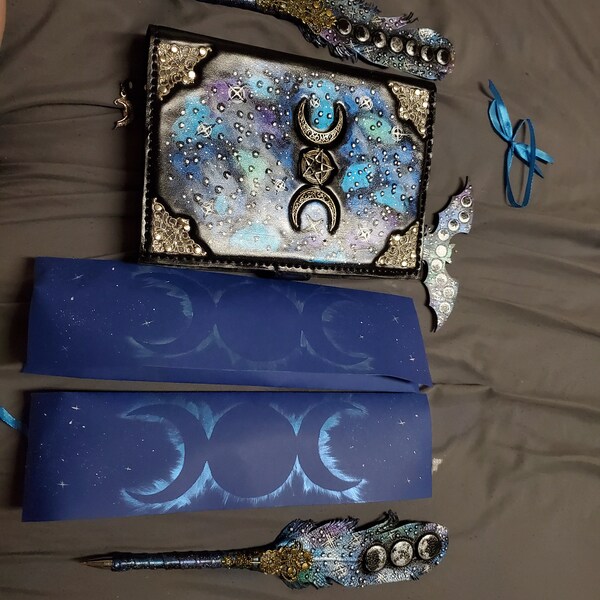 3D Leather Refilable Notebook, Magic Ritual,galaxy,leather Grimoire ...