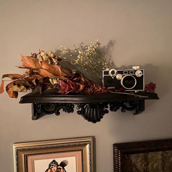 Gothic Shell Wall Shelf | Black Ornate Shelf | Victorian Decor - Etsy