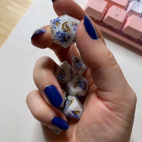 Regal Porcelain Dice | Teacup Dice | Floral Dice | Artisan Resin Dice ...