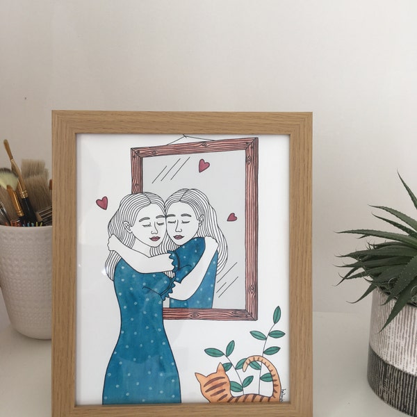 Self Love Poster, Body Positive Art, Love Yourself Print, Body ...