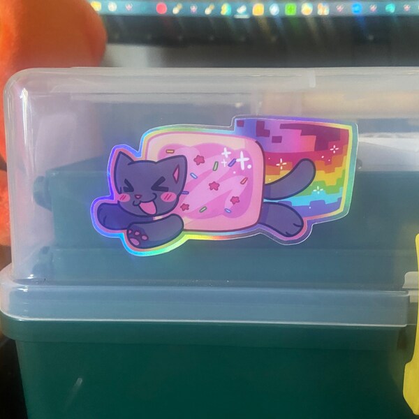 Nyan Cat! | 3.5 X 1.8 In. Holographic Vinyl Sticker - Etsy