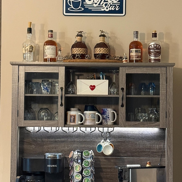 Coffee Bar Digital File for Laser With Shiplap Texture Background ...