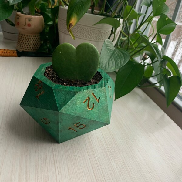 D20 Planter | Dnd Dice | 3D Printed | Hand-painted | Houseplants Pots ...