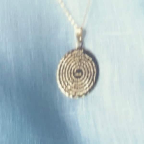 Large Gold Medallion Script Pendant Necklace, Father Prayer Pendant ...