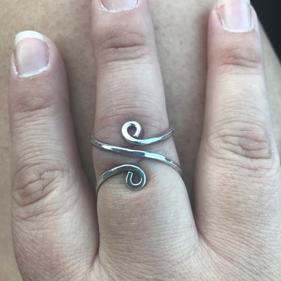 Arthritis Finger Splint Brass or Sterling Silver Hammered Textured Ring ...