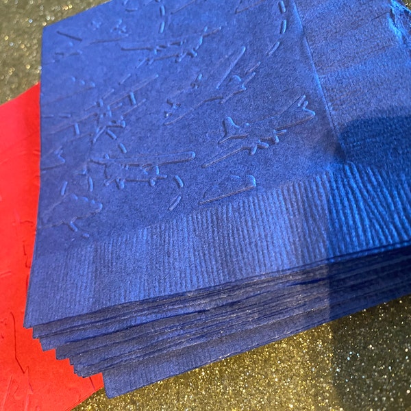 Airplane Napkin Embossed Paper Napkin Party Birthday Airplane Travel ...