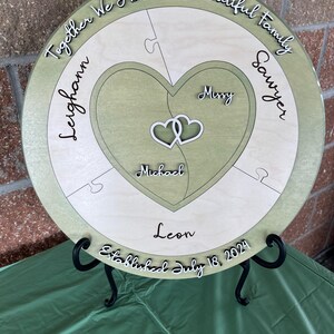 Unity Ceremony Puzzle, Rustic Style Puzzle, Removable Puzzle Pieces ...