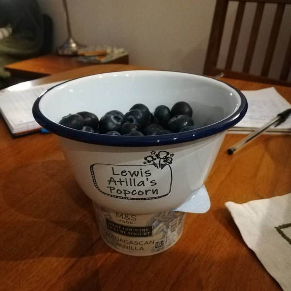 Handwritten Recipe - Engraved Enamel Shallow Bowl - Personalised Bowl ...