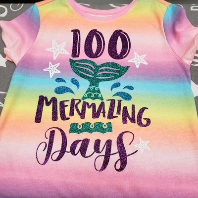 100 Mermazing Days Svg, 100 Days of School Svg, Girls 100th Day Cut ...