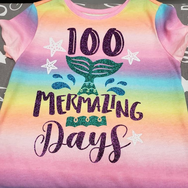 100 Mermazing Days Svg, 100 Days of School Svg, Girls 100th Day Cut ...