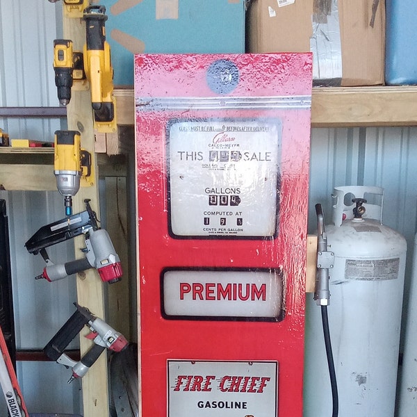 Retro Gas Pump Refrigerator Wrap Vintage Fridge Wrap Old Gas Pump ...