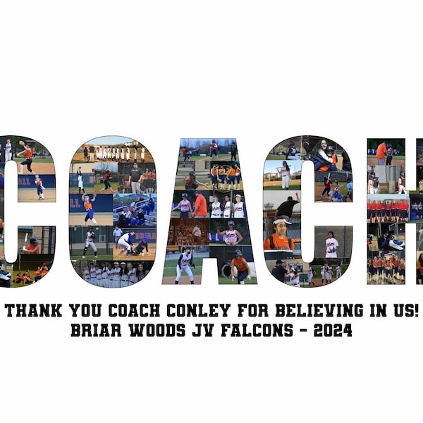 Coach Collage Frame, Custom Gift for Coach, Personalised Collage Gift ...