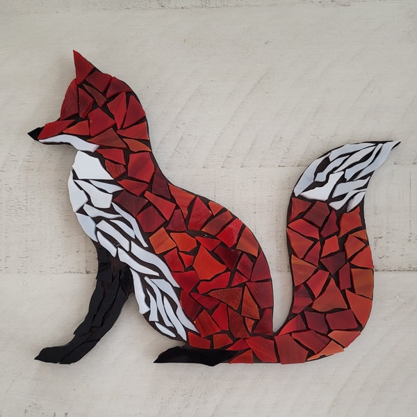 Sitting Fox Glass Mosaic Kit - DIY Craft Project - Etsy
