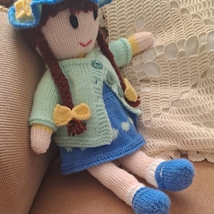 Basic Doll Knitting Pattern 33cm 13 Inch Doll Body Base Worked Flat on ...