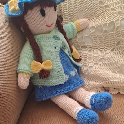 Basic Doll Knitting Pattern 33cm 13 Inch Doll Body Base Worked Flat on ...
