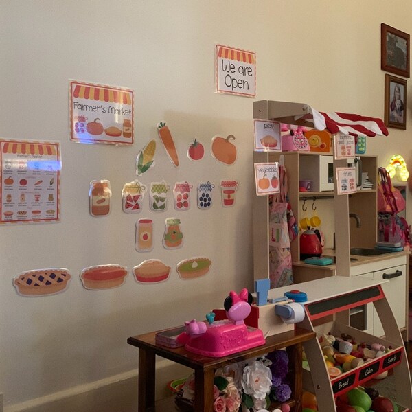 Farmer's Market Pretend Kit, Pretend Farmer's Market, Dramatic Play Set ...