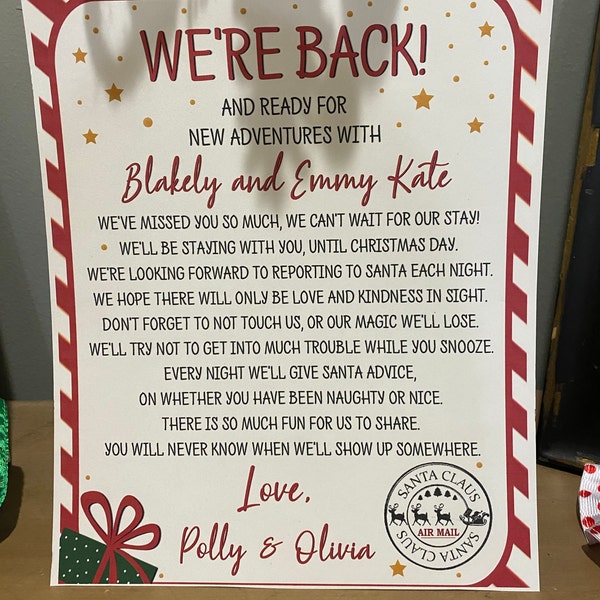 Elves Letter Set | We're Back Elf Letter | Goodbye From Your Elf | Elf ...