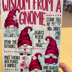 Crazy Gnome Lady Sign Classy and Sassy in Blue Handmade - Etsy