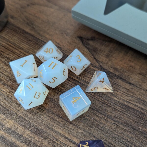 Natural Amethyst Dnd Dice Set Gemstone Dice birthstone Gifts Dungeons ...