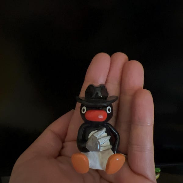 Angry Pingu Keychain | Homemade | Clay - Etsy