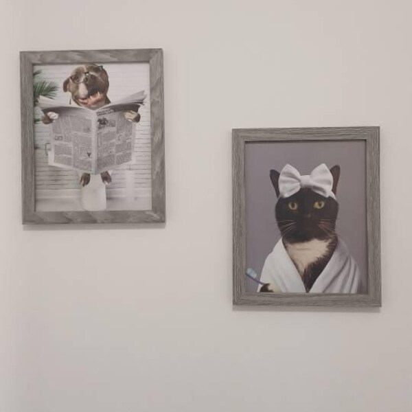 Custom Dog on Toilet Portrait, Personalised Pet Portrait Reading ...