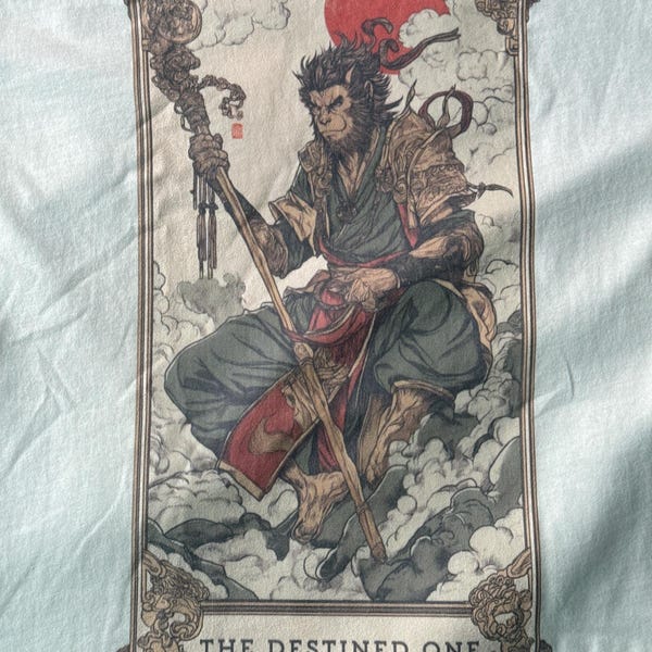 Black Myth Wukong Shirt the Destined One Journey to the West Tee Sun ...