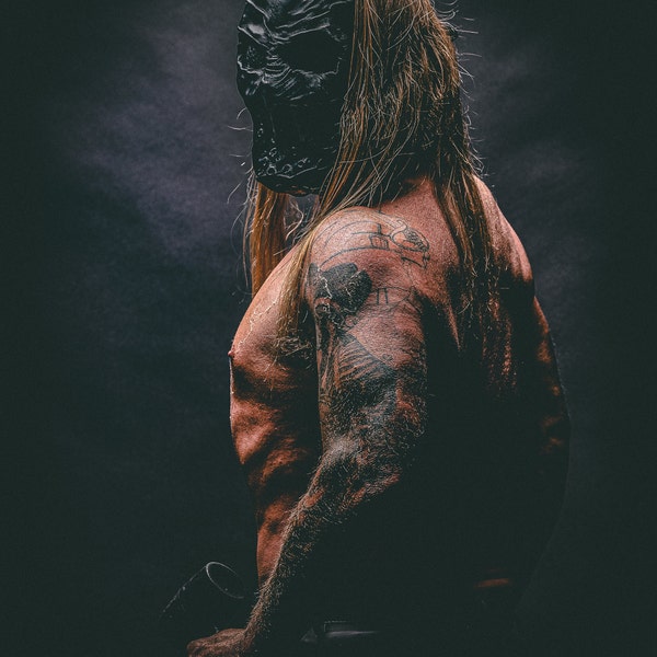 Black Brown Leather Helm "jormungandr", Dragon Images on the Temples ...