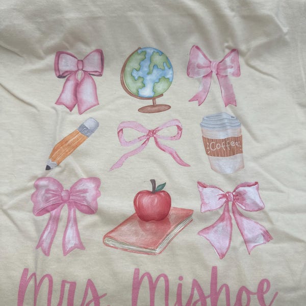 Back to School Coquette PNG Preppy Kids Pink Bow School Teacher PNG ...