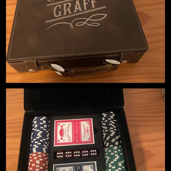 Personalized Poker Gift Set With Cards, Chips, & Dice Including ...