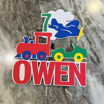 TRANSPORTATION CAKE TOPPER Train Cake Car Cake Trains Planes and ...