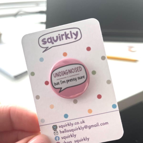 Neurosparkly Badge (or Magnet, Pocket Pebble or Keyring). Lanyard Badge ...