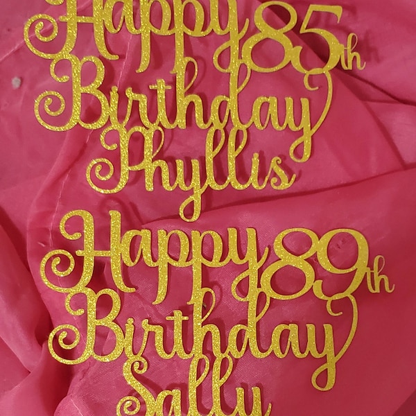 Personalized Happy Birthday Cake Topper Customized With Any Text Any ...