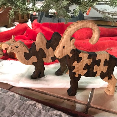 Sea Animals Wooden Puzzle, Hand Made, Scroll-saw Game Shark, Dolphin ...