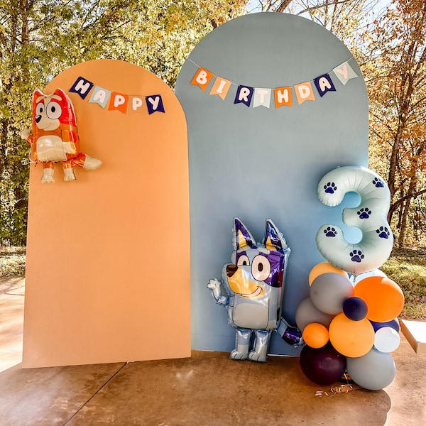 Bluey Number Balloon Tower | Giant 32" Inch Light Blue Balloon ...