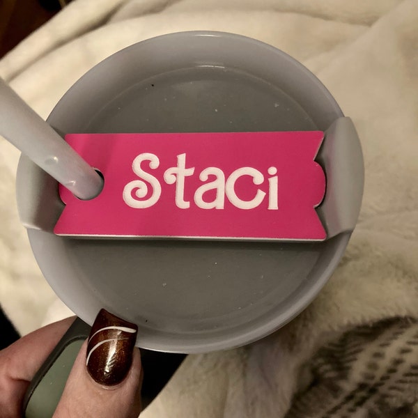 Stanley Name Plates Lid Toppers Cup Accessories Pink Blue Personalized ...