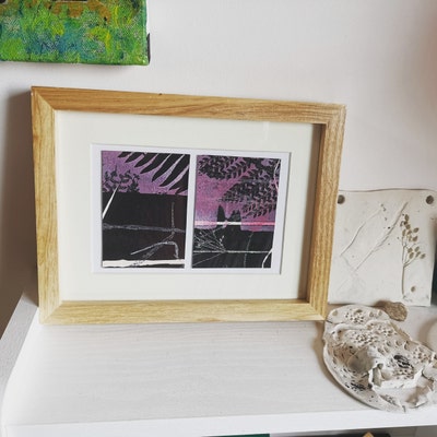 Original Fern Leaf Print. Small Hand Printed Botanical Monotype Print ...