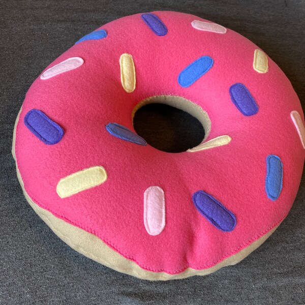 Donut Pillow, Food Pillow, Doughnut Pillow, Chocolate Frosted Doughnut ...