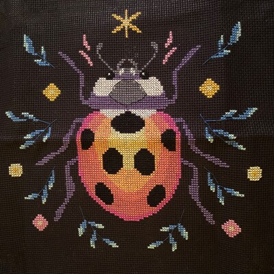 Lady Bug Cross Stitch Pattern Modern Cross Stitch Insect - Etsy