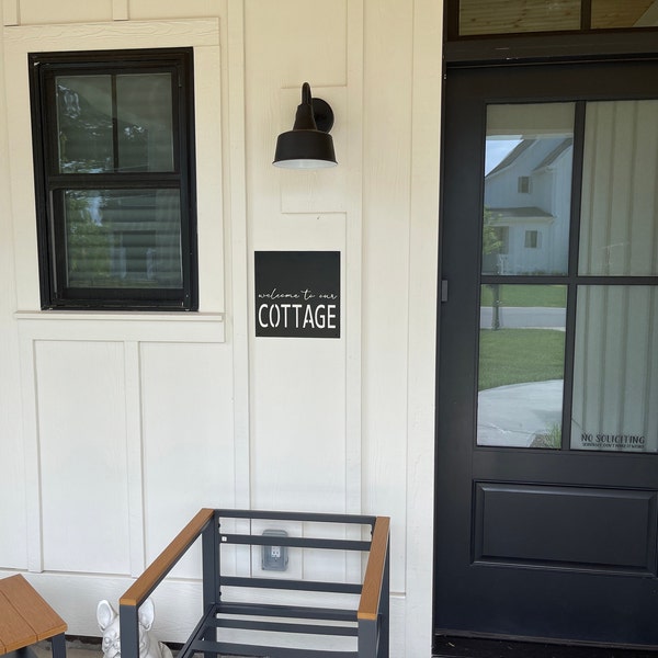 Metal Script Square “welcome to Our COTTAGE” Art Sign Cabin Decor ...