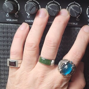 Sterling Silver Amber Men Ring Vintage Man Ring With Amber - Etsy