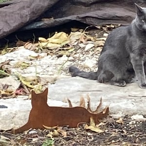 Rustic Metal Fox Garden Sculpture Weathered Fox Outdoor Decor Rusty ...