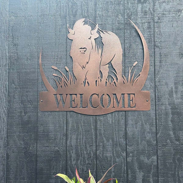 Bison Sign - Bison Decor - Bison Gift - Fathers Day Gift - Metal Wall ...