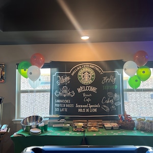 Starbucks Banner, Starbucks Birthday Banner, Starbucks Party Theme ...
