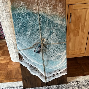 Live Edge Bath Board With Ocean Waves, Black Walnut Wood - Etsy