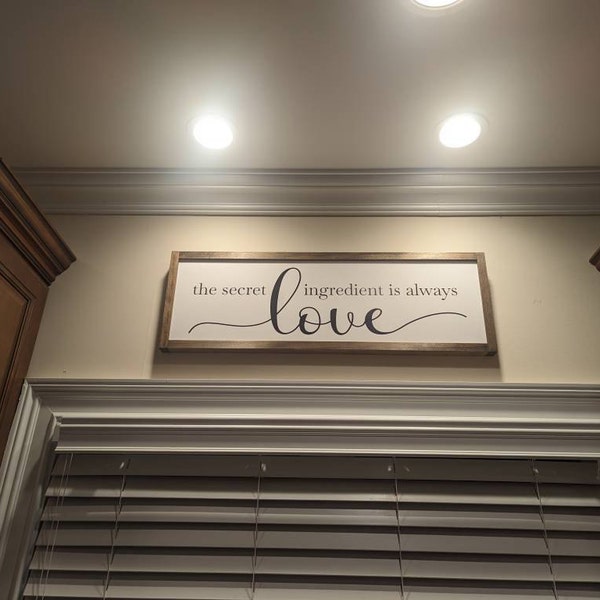 Kitchen Sign, the Secret Ingredient is Always Love Sign, Kitchen Wall ...