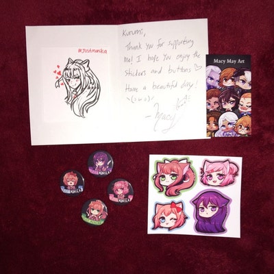 Doki Doki Literature Club Sticker Set - Etsy