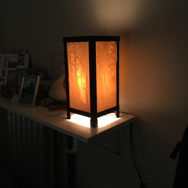 Forest Lithophane Lamp - Porcelain Accent Lamp "woodland Sunbeams ...