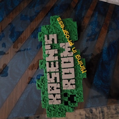 Minecraft Pickaxe 3D Door Sign Personalized Name Custom Kids Bedroom ...