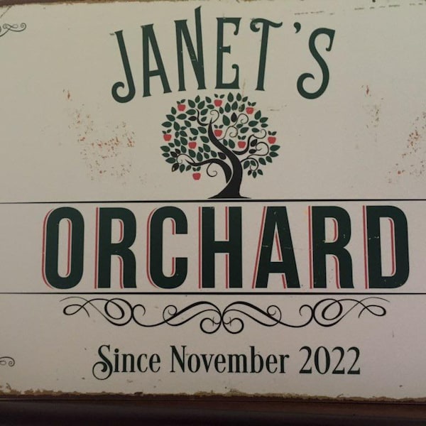 ORCHARD SIGN, Personalized Orchard Sign, Orchard , Outdoor Sign, Custom ...