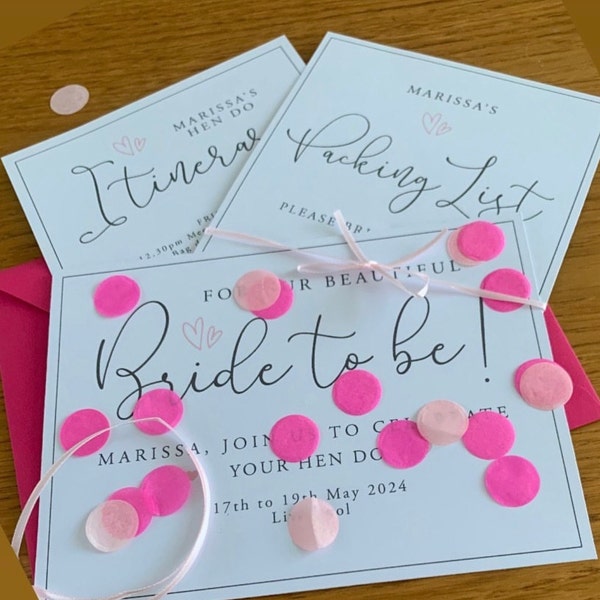 Personalised Bride Hen Do Invite. Bride to Be | Hen Party Invitation ...